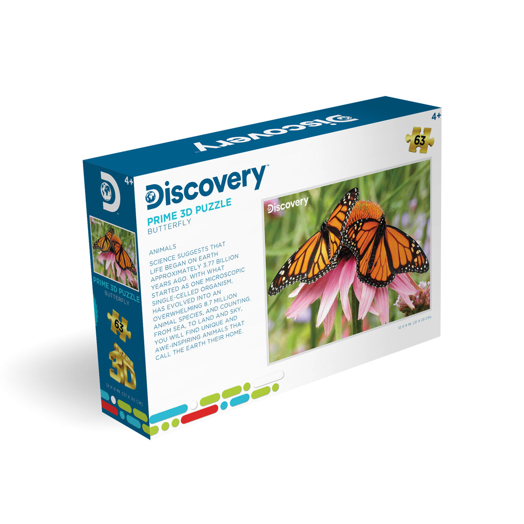Puzzlr Monarch Butterfly Discovery 3D Jigsaw Puzzle 10654 63pc 12x9"