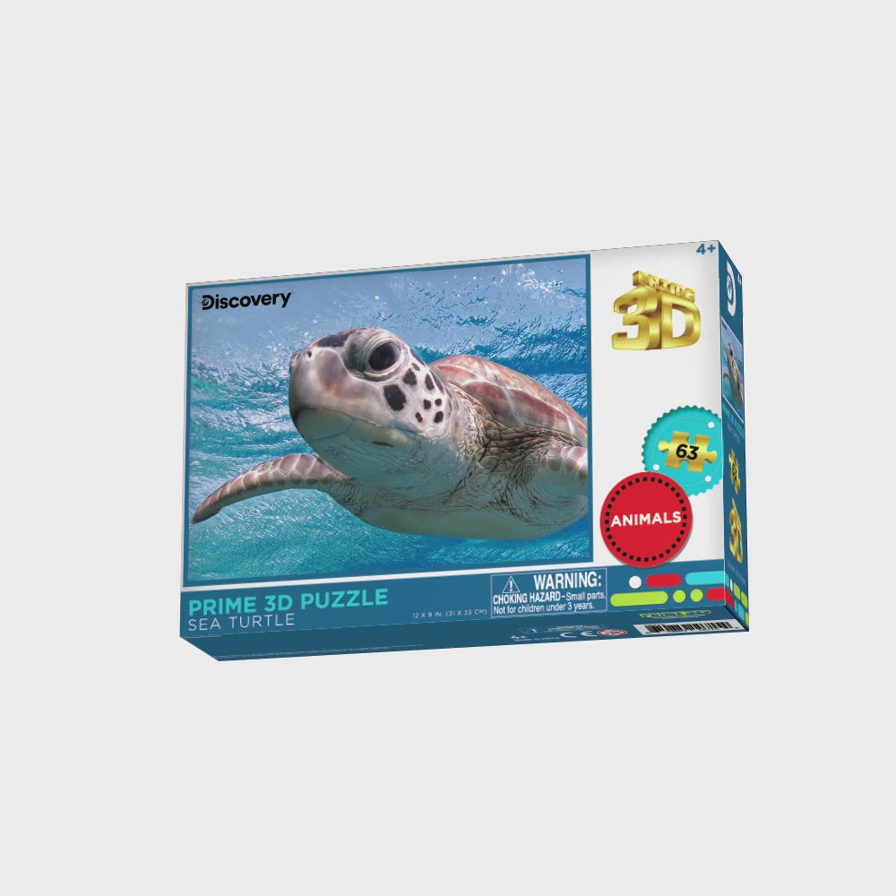 Puzzlr Sea Turtle Discovery 3D Jigsaw Puzzle 10715 63pc 12x9"
